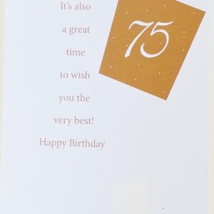 Happy 75th Birthday Greeting Card -"Time to Celebrate You" Seventy-five 75 - Gold Theme