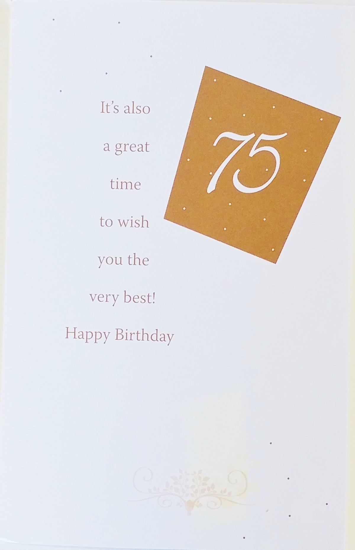 Happy 75th Birthday Greeting Card -"Time to Celebrate You" Seventy-five 75 - Gold Theme