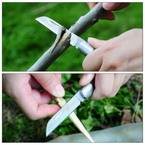 Linsen-outdoor Pruning Knife,Grafting knife, Stainless Steel Garden Budding Knife, Folding Pocket Knife For Grafting Multi Cutting Tool, Weed Bushes Branches Mushroom Diggig Knife