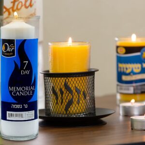 Ohr Candles Yahrzeit Memorial Candles - 7 Day Yahrzeit Candle - Yartzeit Candles Jewish Candles in Glass Tumbler