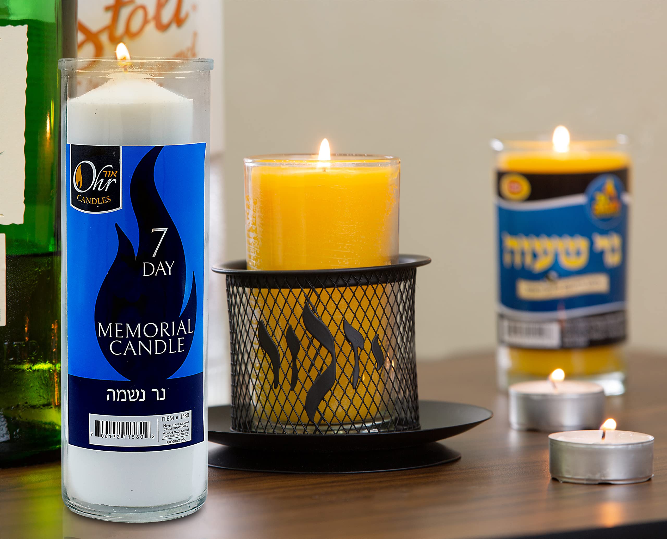 Ohr Candles Yahrzeit Memorial Candles - 7 Day Yahrzeit Candle - Yartzeit Candles Jewish Candles in Glass Tumbler