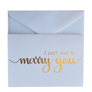 magjuche i can't wait to marry you wedding day card, to your bride or groom, gold foil notecard love note before i do