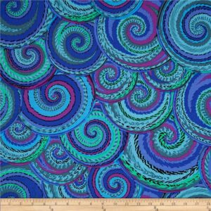 kaffe fassett collective curly baskets cobalt, fabric by the yard