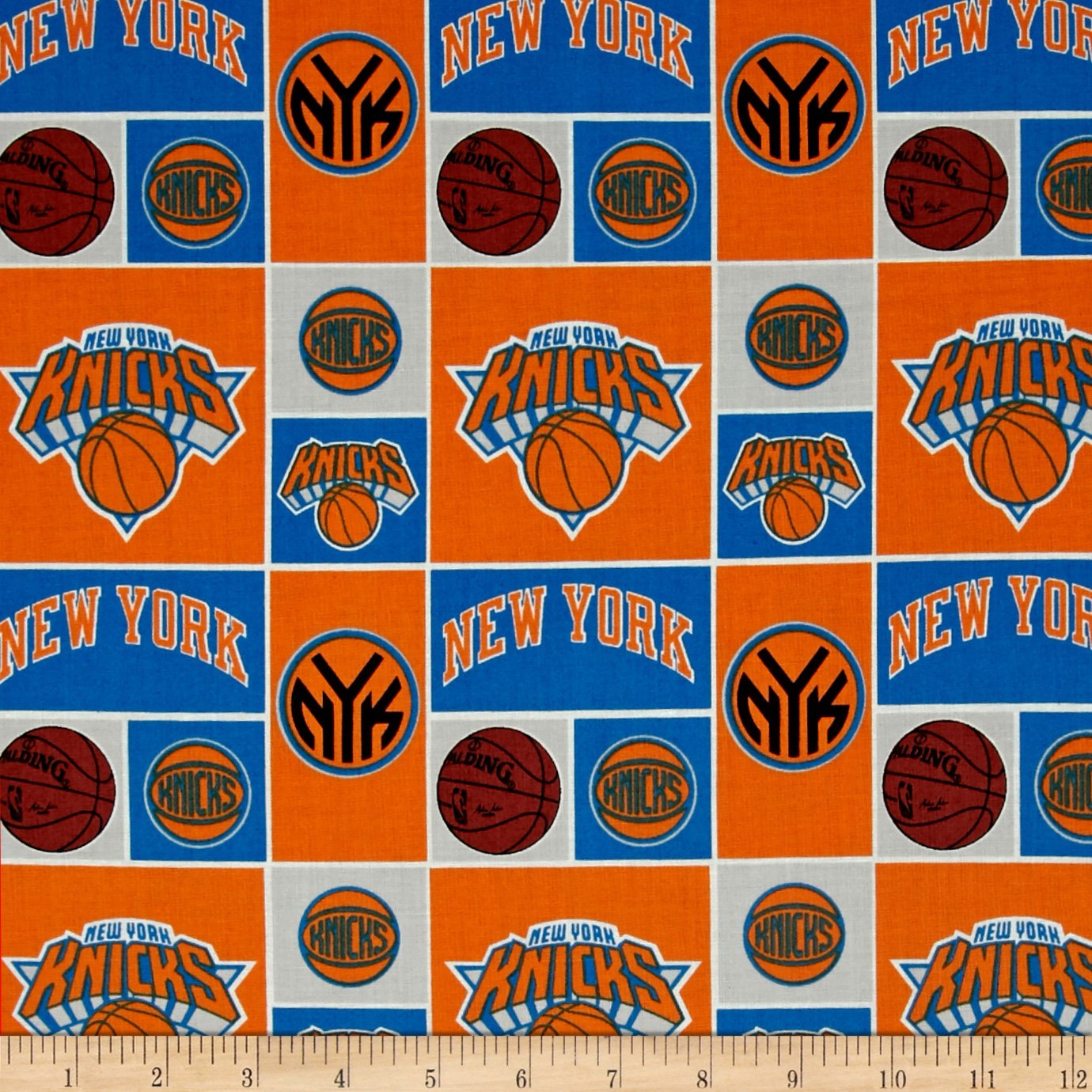 Camelot Fabrics NBA Cotton Broadcloth NY Knicks Orange Fabric By The Yard