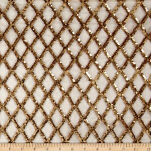 luxury sequin glitz mesh gold, fabric by the yard