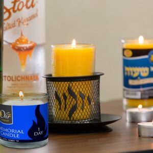 Ohr Candles Yahrzeit Memorial Candles - 1 Day Yahrzeit Candle - Yartzeit Candles 24 Hour Yom Kippur Jewish Candles in Glass Tumbler - 6 Pack