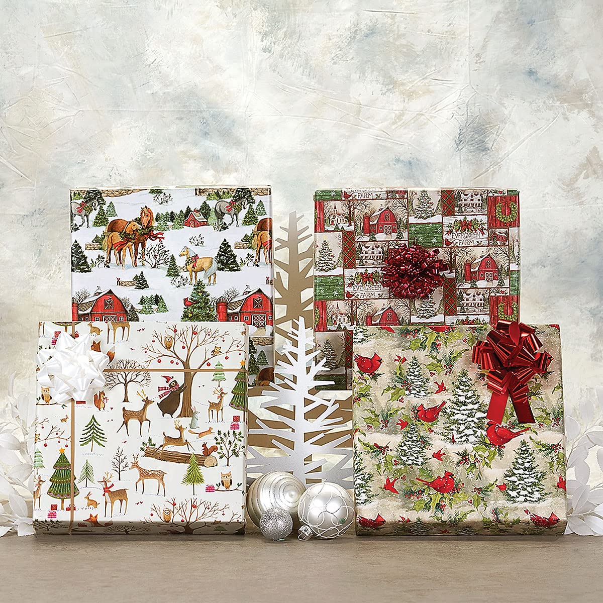 Current Christmas Woods Rolled Wrapping Paper - Premium Jumbo 23-Inch x 32-Foot Gift Wrap Roll, 61 Square Feet Total