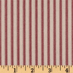 magnolia home fashions berlin ticking stripe, yard, red