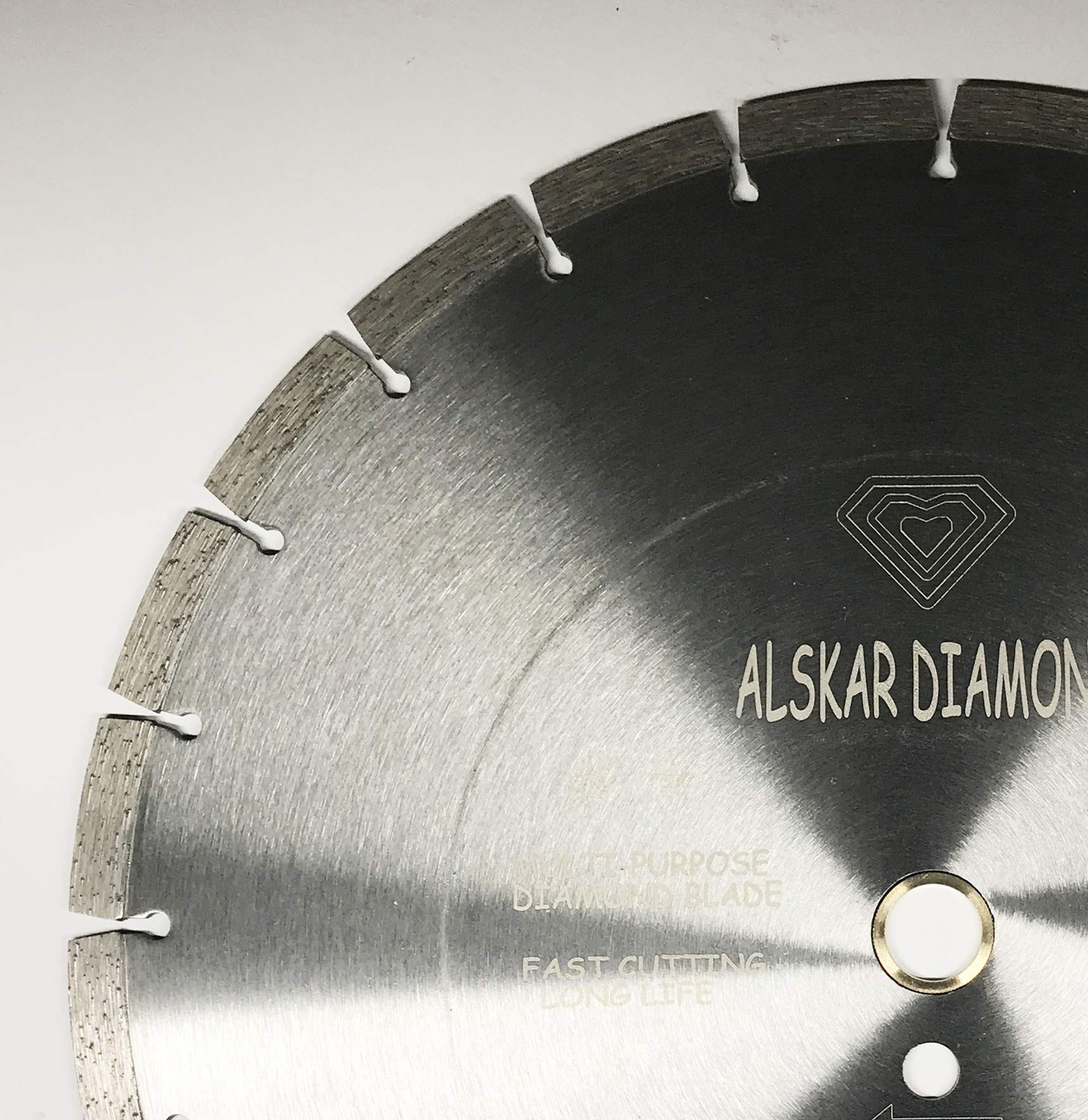 ALSKAR DIAMOND USA ADLSS 12 inch Dry or Wet Cutting General Purpose Segmented High Speed Diamond Saw Blades for Concrete Stone Brick Masonry with Arbor 1"-20mm (12")