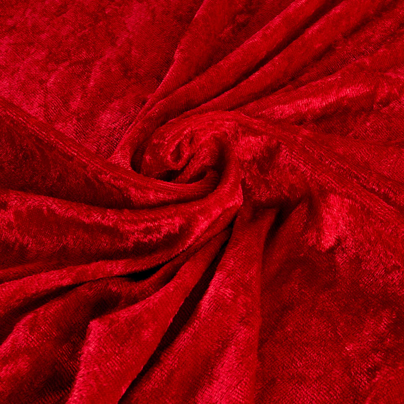 Stretch Panne Velvet Velour Red, Fabric by the Yard