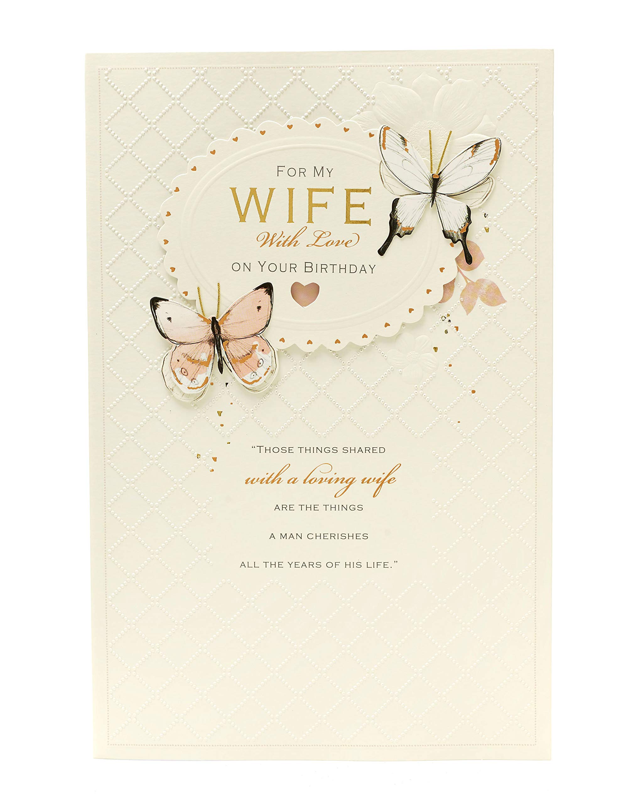 Wife Birthday Card - Birthday Card for Her - Sentimental Birthday Card - Butterfly Birthday Card