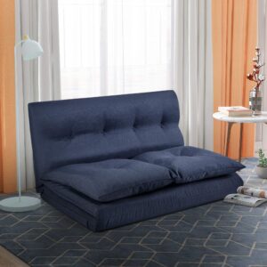 Harper & Bright Designs Adjustable 5-Position Floor Chair Folding Lazy Sofa Padded Floor Chair, Blue