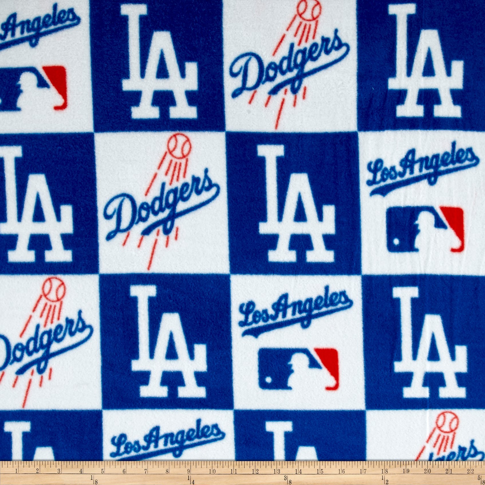 MLB Los Angeles Dodgers Fleece, Fabric by the Yard