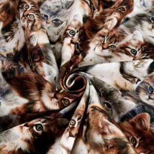 One Of A Kind Kittens Multi, Fabric by the Yard