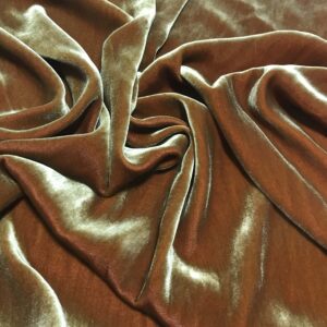 Iridescent Golden Red - Silk Velvet Fabric