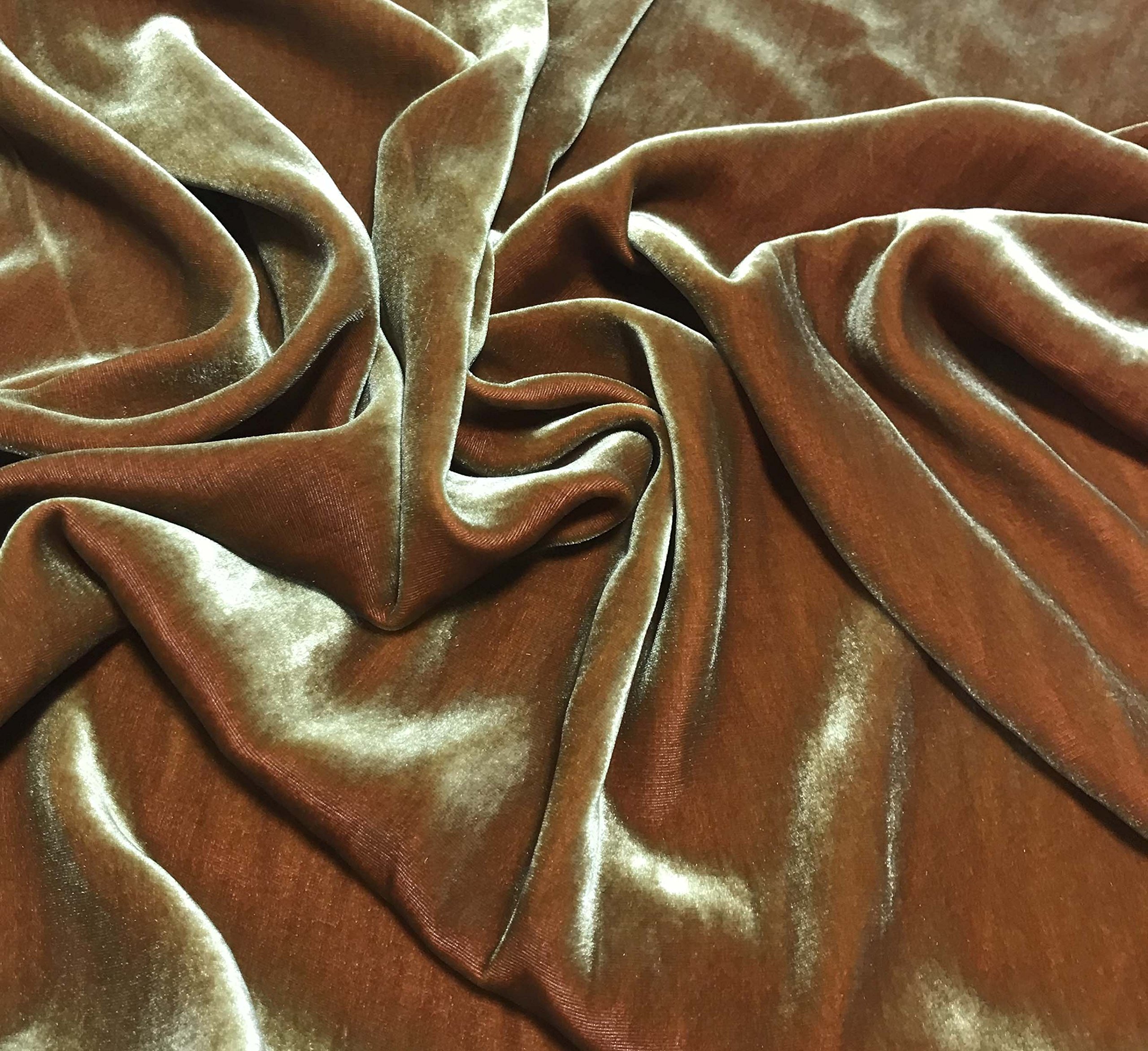 Iridescent Golden Red - Silk Velvet Fabric