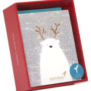 Papyrus Boxed Christmas Cards with Envelopes, Holiday Cheer, Polar Bear (20-Count)