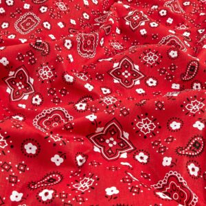 Bandana Prints Red, Fabric by the Yard