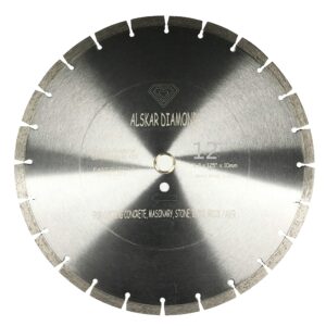 alskar diamond usa adlss 12 inch dry or wet cutting general purpose segmented high speed diamond saw blades for concrete stone brick masonry with arbor 1"-20mm (12")