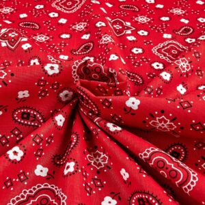 Bandana Prints Red, Fabric by the Yard