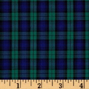 kaufman sevenberry classic plaids hunter, fabric by the yard