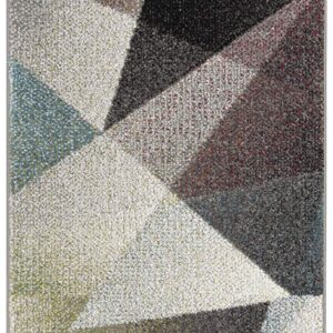 SAFAVIEH Porcello Collection Runner Rug - 2'3" x 8', Grey & Multi, Modern Abstract Design, Non-Shedding & Easy Care, Ideal for High Traffic Areas in Living Room, Bedroom (PRL6939B)