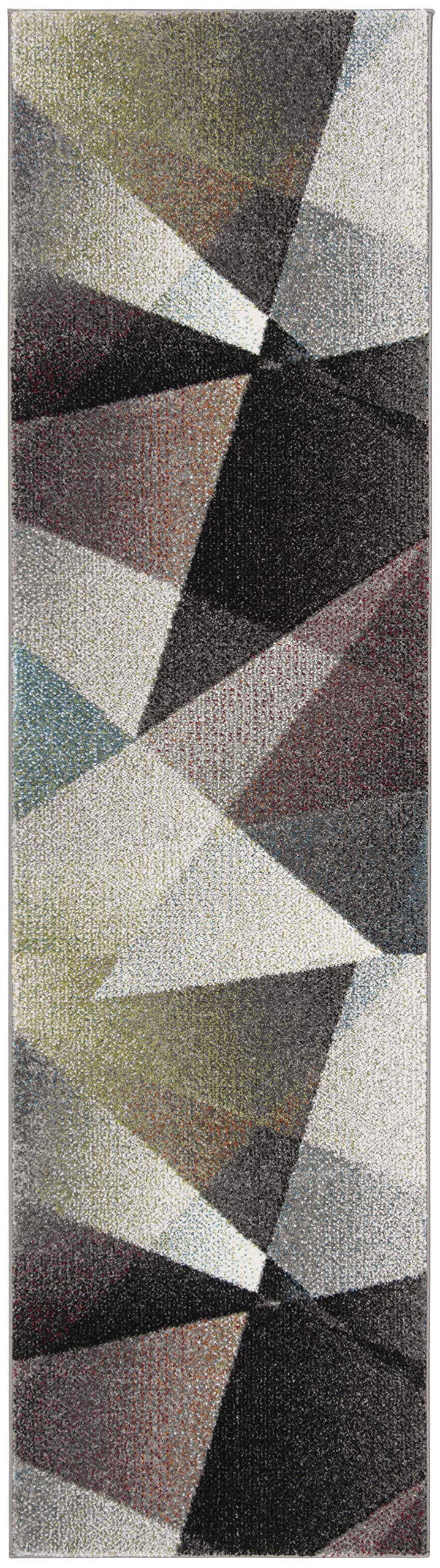 SAFAVIEH Porcello Collection Runner Rug - 2'3" x 8', Grey & Multi, Modern Abstract Design, Non-Shedding & Easy Care, Ideal for High Traffic Areas in Living Room, Bedroom (PRL6939B)