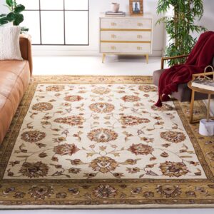 safavieh total performance collection area rug - 9' x 12', ivory & beige, hand-hooked oriental, non-shedding & easy care, ideal for high traffic areas in living room, bedroom (tlp416a)