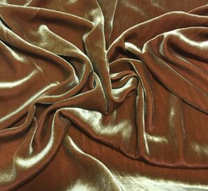 iridescent golden red - silk velvet fabric