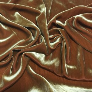 Iridescent Golden Red - Silk Velvet Fabric