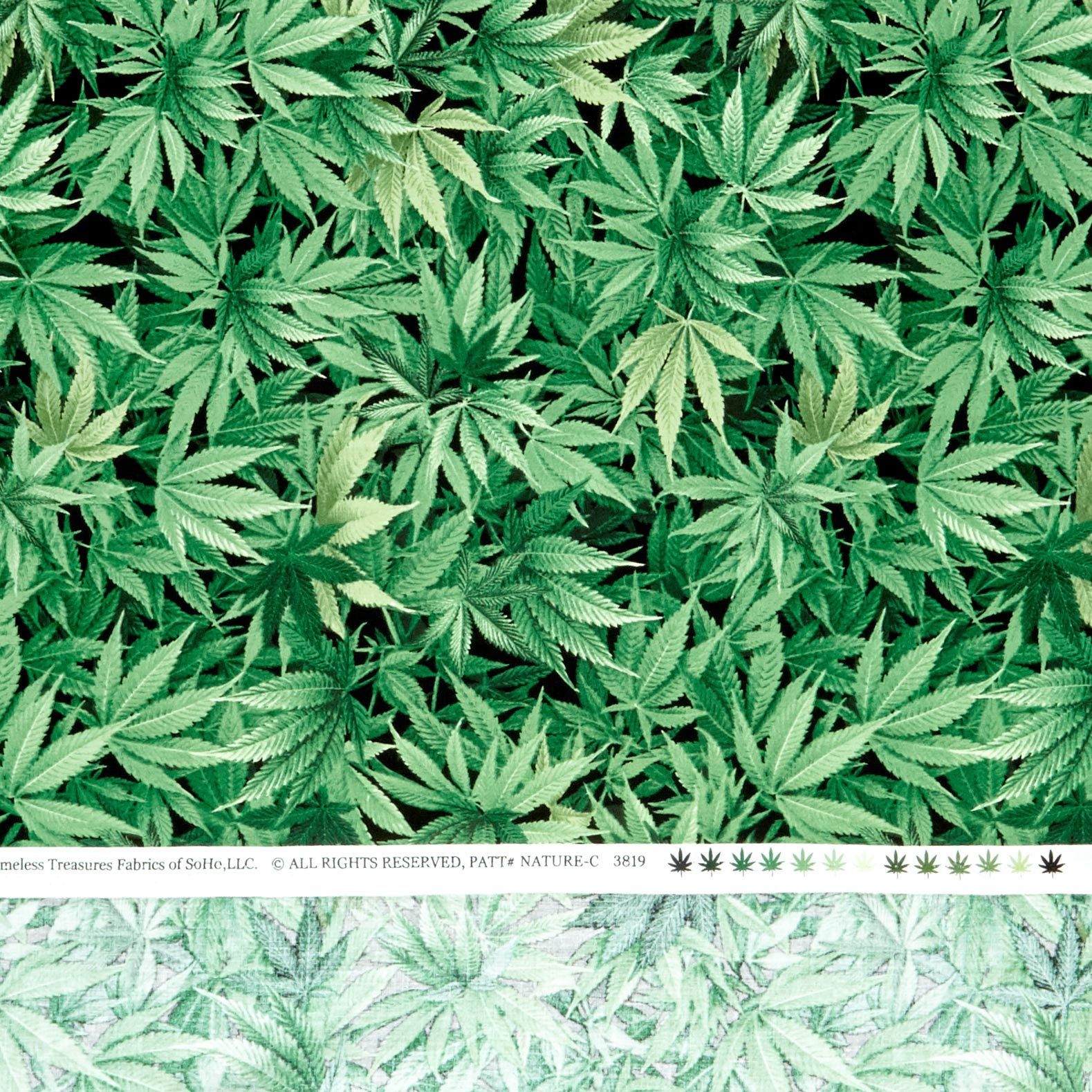 Timeless Treasures Cannabis Leaf Green, Fabric by the Yard