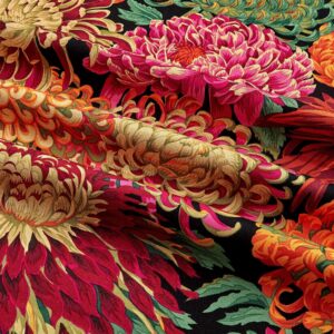 Kaffe Fassett Collective 2010 Drama Japanese Chyrsanthemum Red, Fabric by the Yard