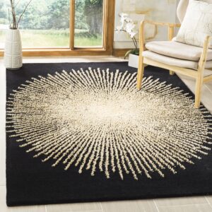 safavieh soho collection 5' x 8' black / beige soh655z handmade premium wool & viscose area rug