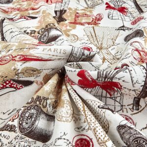 Timeless Treasures Vintage Sewing Red, Quilting Fabric by the Yard