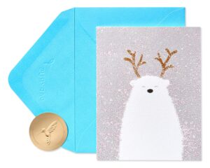 papyrus boxed christmas cards with envelopes, holiday cheer, polar bear (20-count)