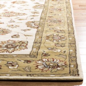 SAFAVIEH Total Performance Collection Area Rug - 9' x 12', Ivory & Beige, Hand-Hooked Oriental, Non-Shedding & Easy Care, Ideal for High Traffic Areas in Living Room, Bedroom (TLP416A)