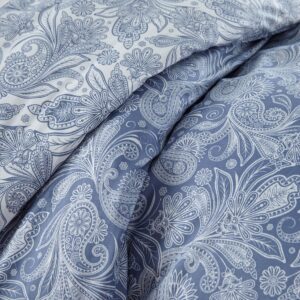 Southshore Fine Living, Inc. Reversible Paisley Duvet Cover King Size/California King - Premium Quality King Boho Bedding Set, Easy Care - 1 King/Cal King Duvet Cover, 2 Shams - Paisley Blue