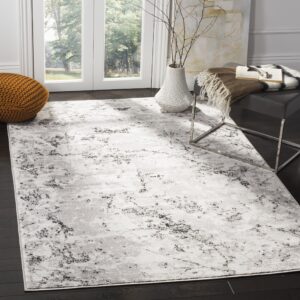 safavieh skyler collection 4' x 6' grey/ivory sky186k modern abstract non-shedding living room bedroom accent rug