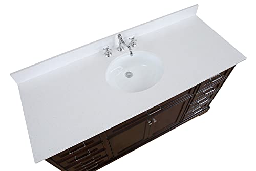 Kitchen Bath Collection Aria 60-inch Single Bathroom Vanity (Quartz/Chocolate): Includes Chocolate Cabinet with Stunning Quartz Countertop and White Ceramic Sink