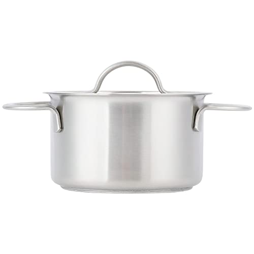 G.E.T. 4-80999 Stainless Steel Stainless Steel Mini Stock Pot with Lid Stainless Steel Specialty Servingware Collection