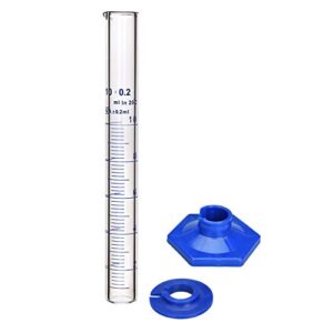 Thick Glass Graduated Cylinder Measuring Liquid Lab Cylinders with Anti-Falling Plastic Base and Bumper Guards (Glass, 10ML)