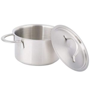 G.E.T. 4-80999 Stainless Steel Stainless Steel Mini Stock Pot with Lid Stainless Steel Specialty Servingware Collection