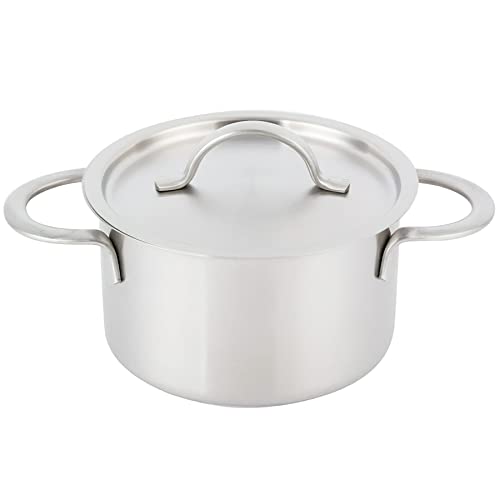 G.E.T. 4-80999 Stainless Steel Stainless Steel Mini Stock Pot with Lid Stainless Steel Specialty Servingware Collection