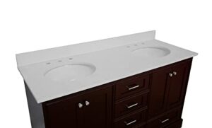 kitchen bath collection harper 60-inch double bathroom vanity (quartz/chocolate): includes chocolate cabinet with stunning quartz countertop and white ceramic sinks