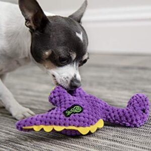 goDog Checkers Just for Me Dinos Bruto Squeaky Plush Dog Toy, Chew Guard Technology - Purple, Mini