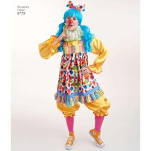 Simplicity 8773 Adult Clown Costume Sewing Pattern, Sizes XS-XL