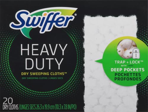 Swiffer Sweeper Heavy Duty Multi-Surface Dry Cloth Refills for Floor Sweeping & Cleaning, 20Count