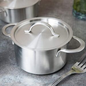 G.E.T. 4-80999 Stainless Steel Stainless Steel Mini Stock Pot with Lid Stainless Steel Specialty Servingware Collection