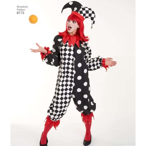 Simplicity 8773 Adult Clown Costume Sewing Pattern, Sizes XS-XL