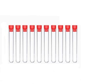 30pcs plastic clear test tubes with caps, for scientific experiments,school teaching, storing beads, liquids (12¡Á100mm)